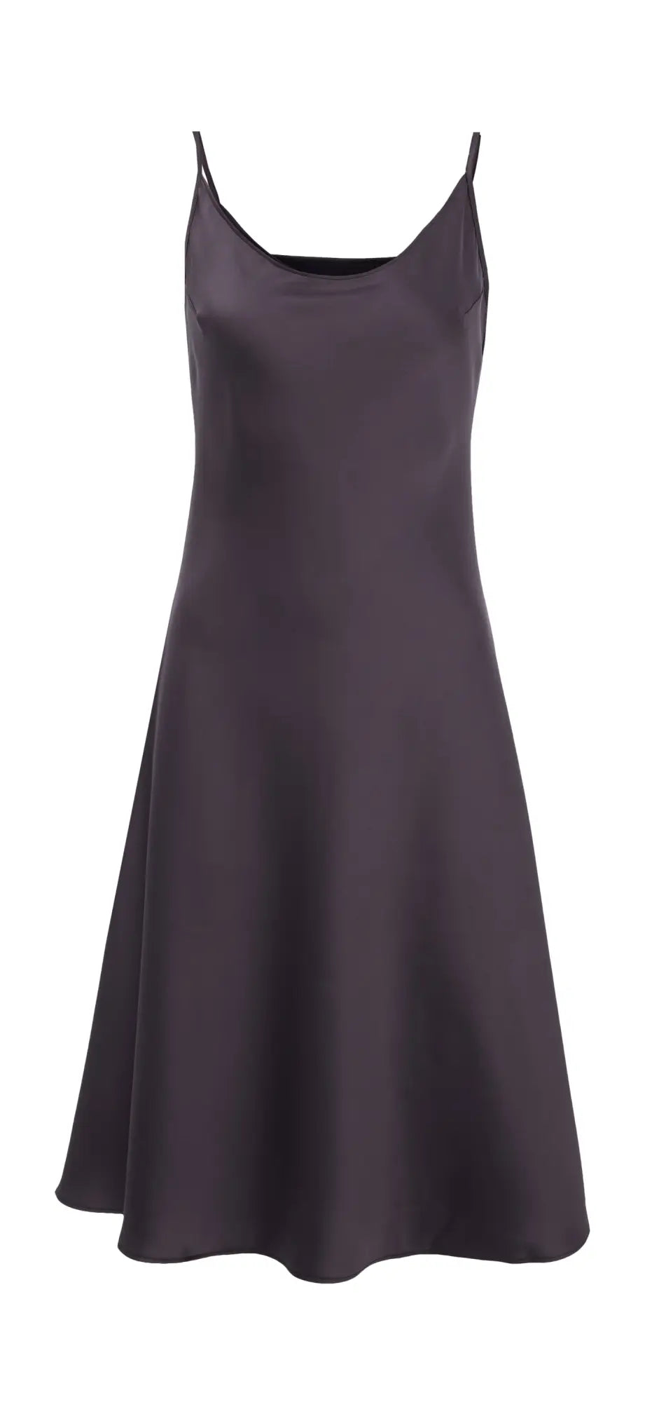 Grey Satin Slip Dresses | Serena Silueta – Silver & Graphite Elegance